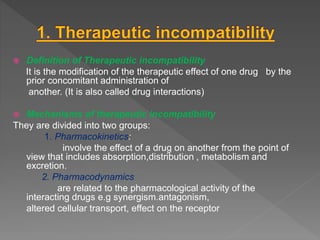 Drug incompatibilities | PPTX
