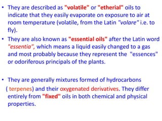 Drug containing essencial oils | PPT