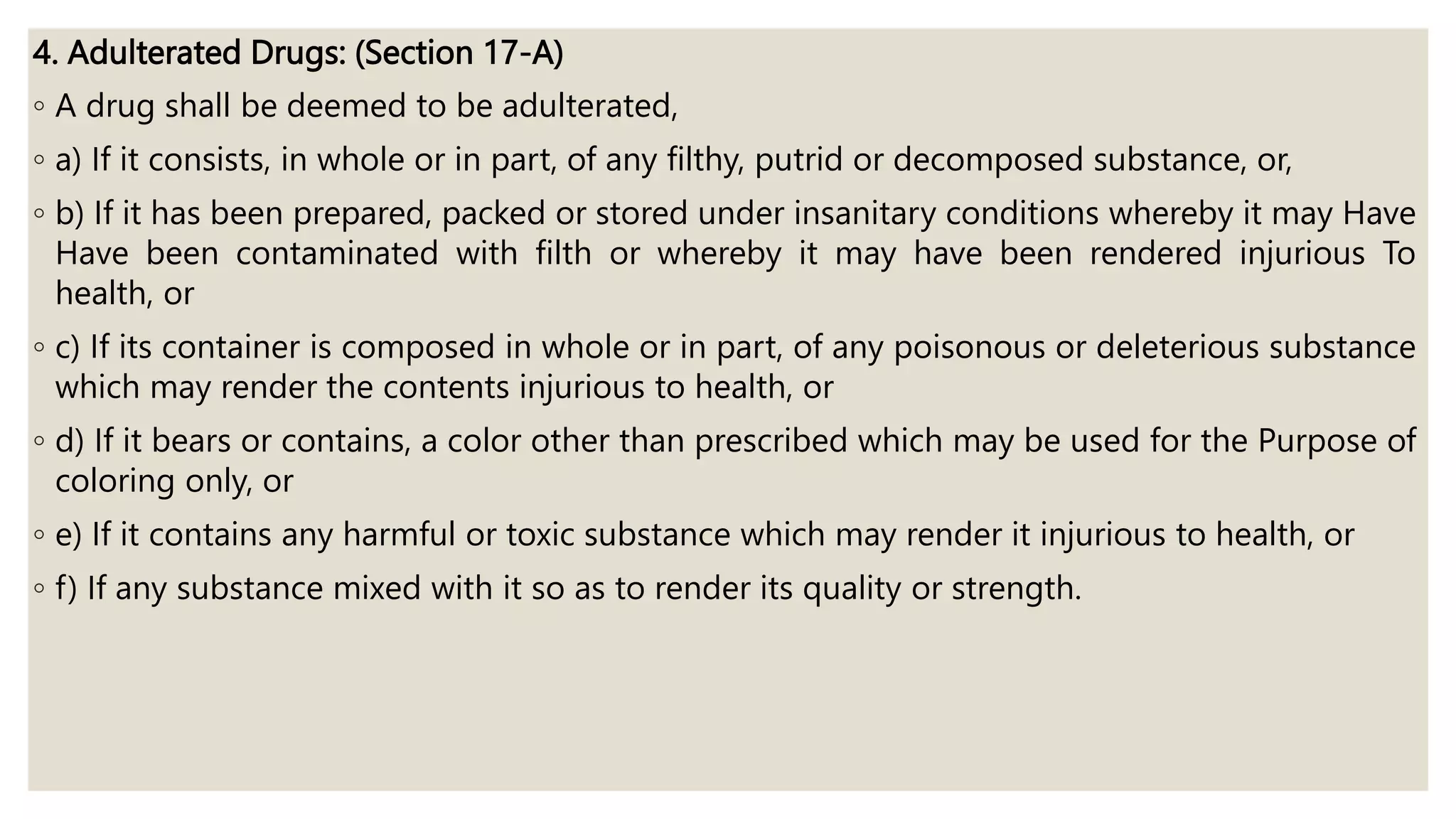 Drug & Cosmetic ACT 1940 & Rules 1945 unit I.pptx