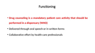Drug Counselling. presentation. Final ppt | PPTX