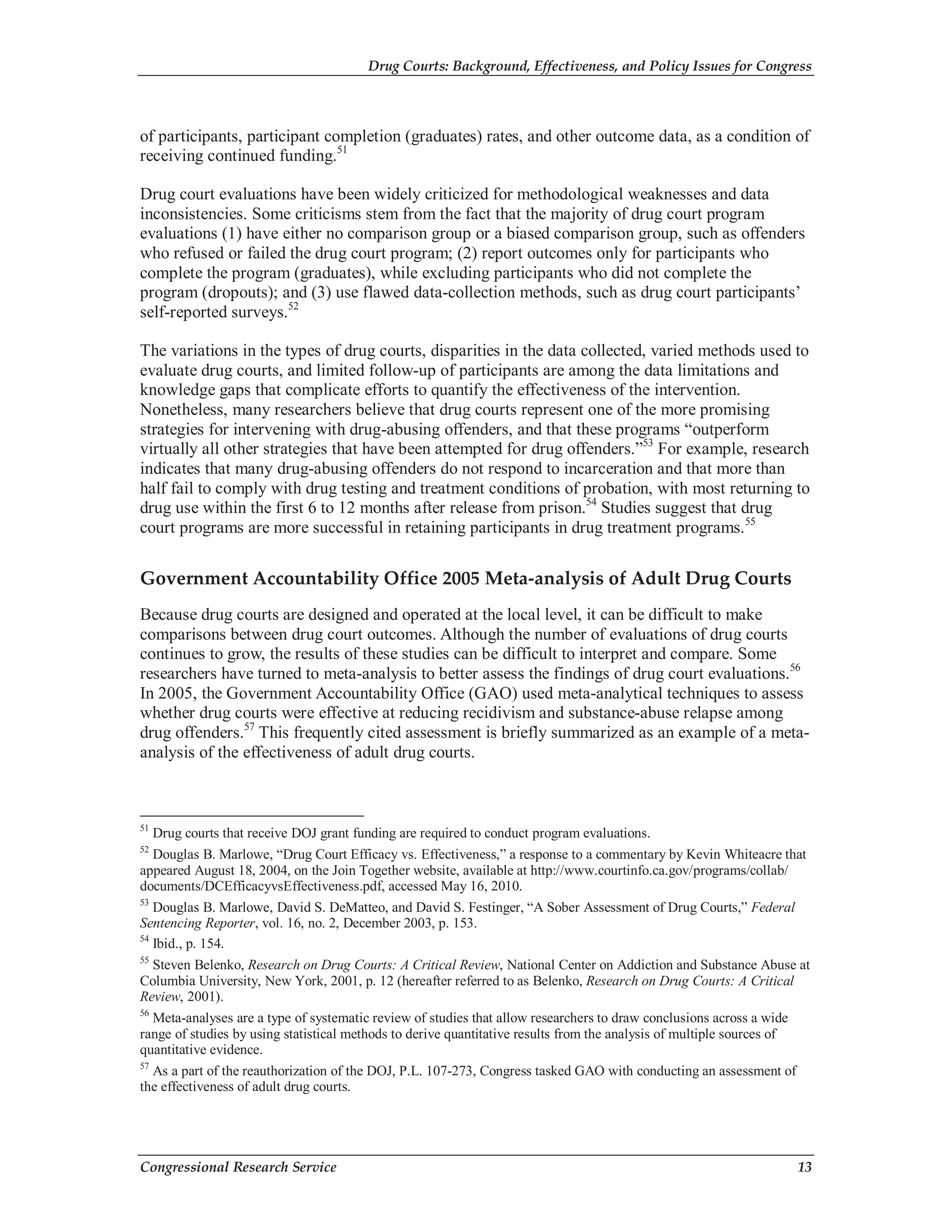 Drug court effectiveness and policy | PDF