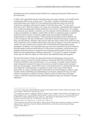 Drug court effectiveness and policy | PDF