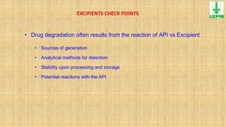 Drug degradation impurity in excipients | PPT