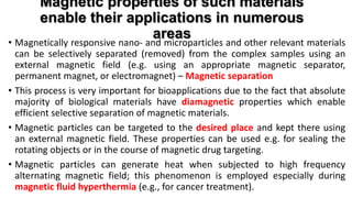 Drug delivery and nanomedicine with nanomagnetic material | PPTX