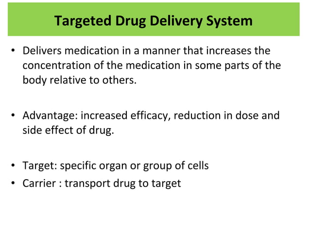 Drug delivery systems | PPT