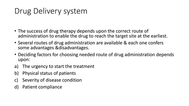 drug delivery system seminar pharmacology | PPT