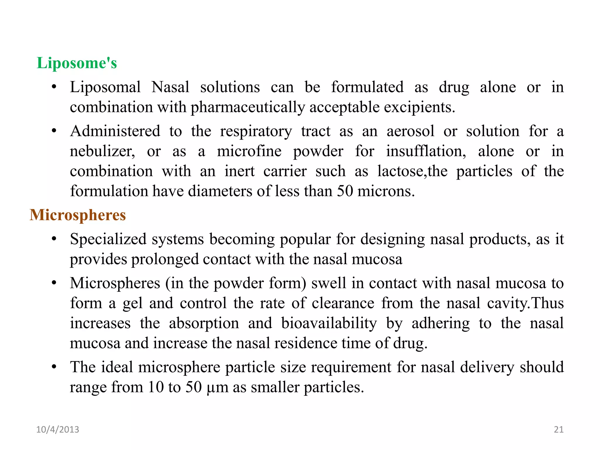 Drug delivery to respiratory system | PPTX
