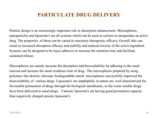 Drug delivery to respiratory system | PPTX