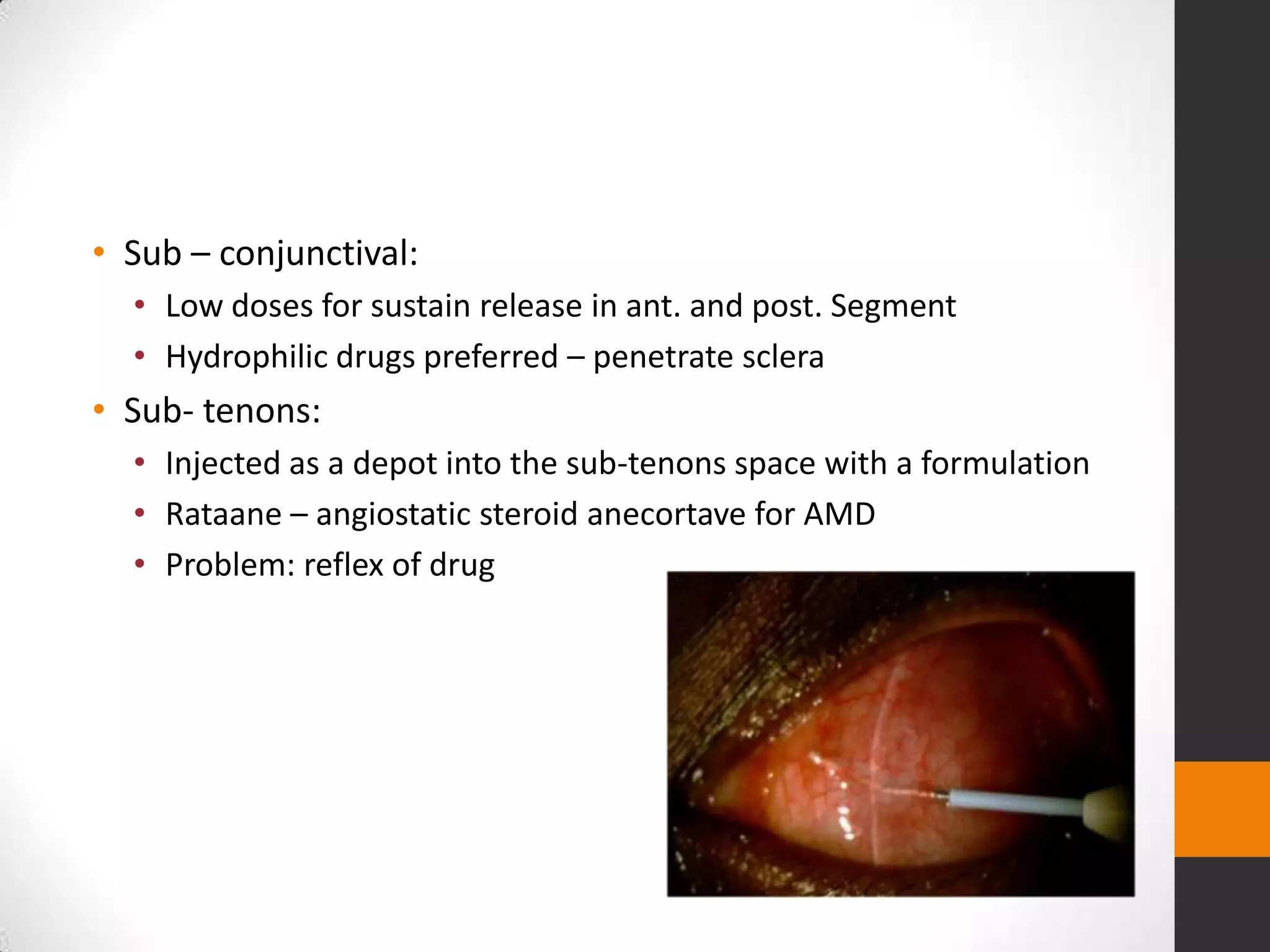 Drug delivery to the posterior segment of the eye for pharmacologic ...
