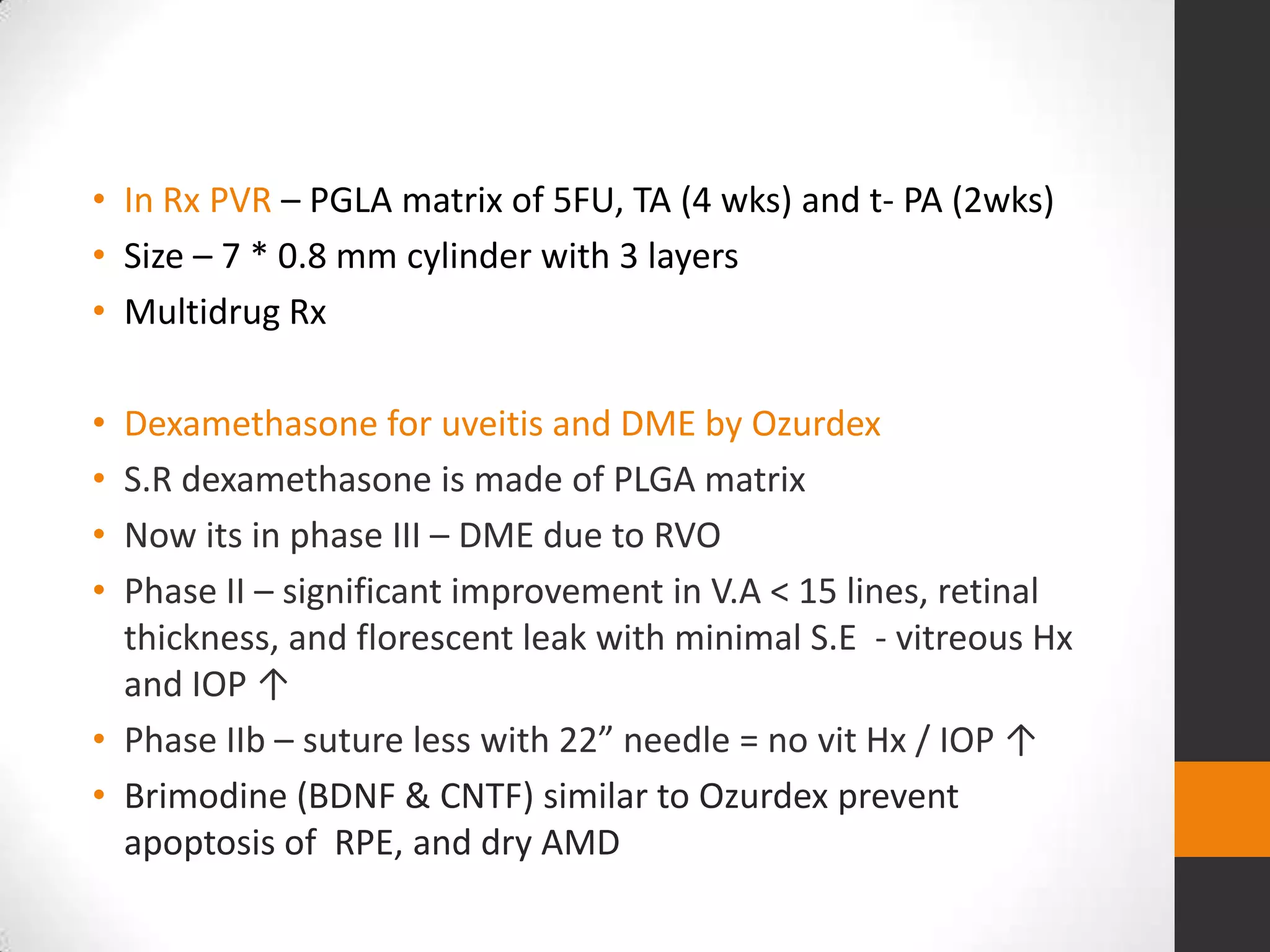 Drug delivery to the posterior segment of the eye for pharmacologic ...