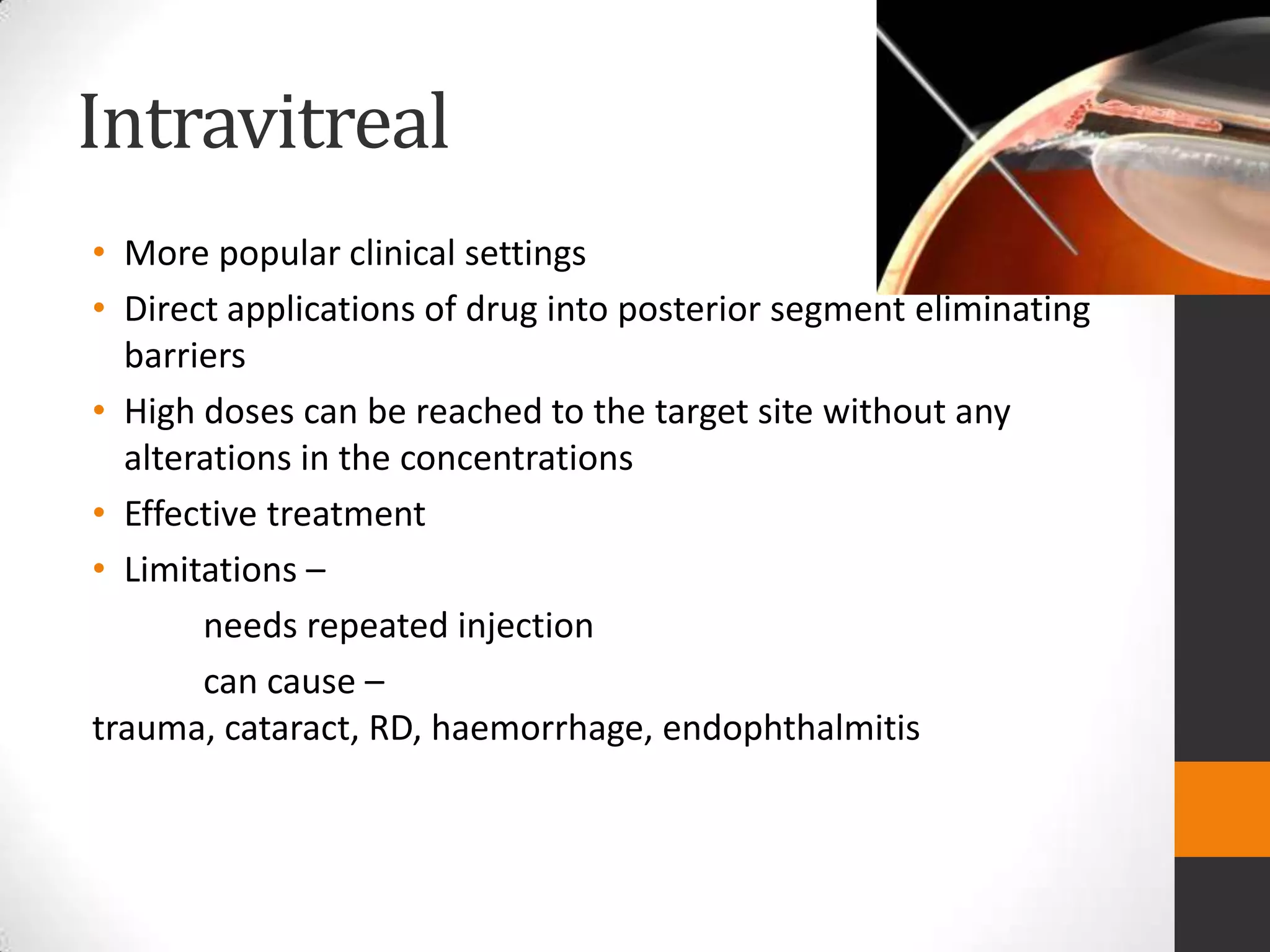 Drug delivery to the posterior segment of the eye for pharmacologic ...