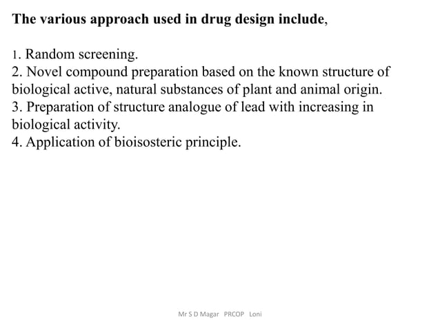 Introduction to Drug Design | PPTX