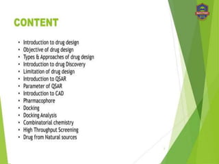DRUG DESIGN.pptx.very important for pharmacy student | PPTX ...