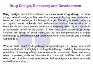 Drug design, discovery and development | PPT
