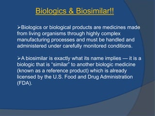 Drug development and discovery in biologics | PPTX