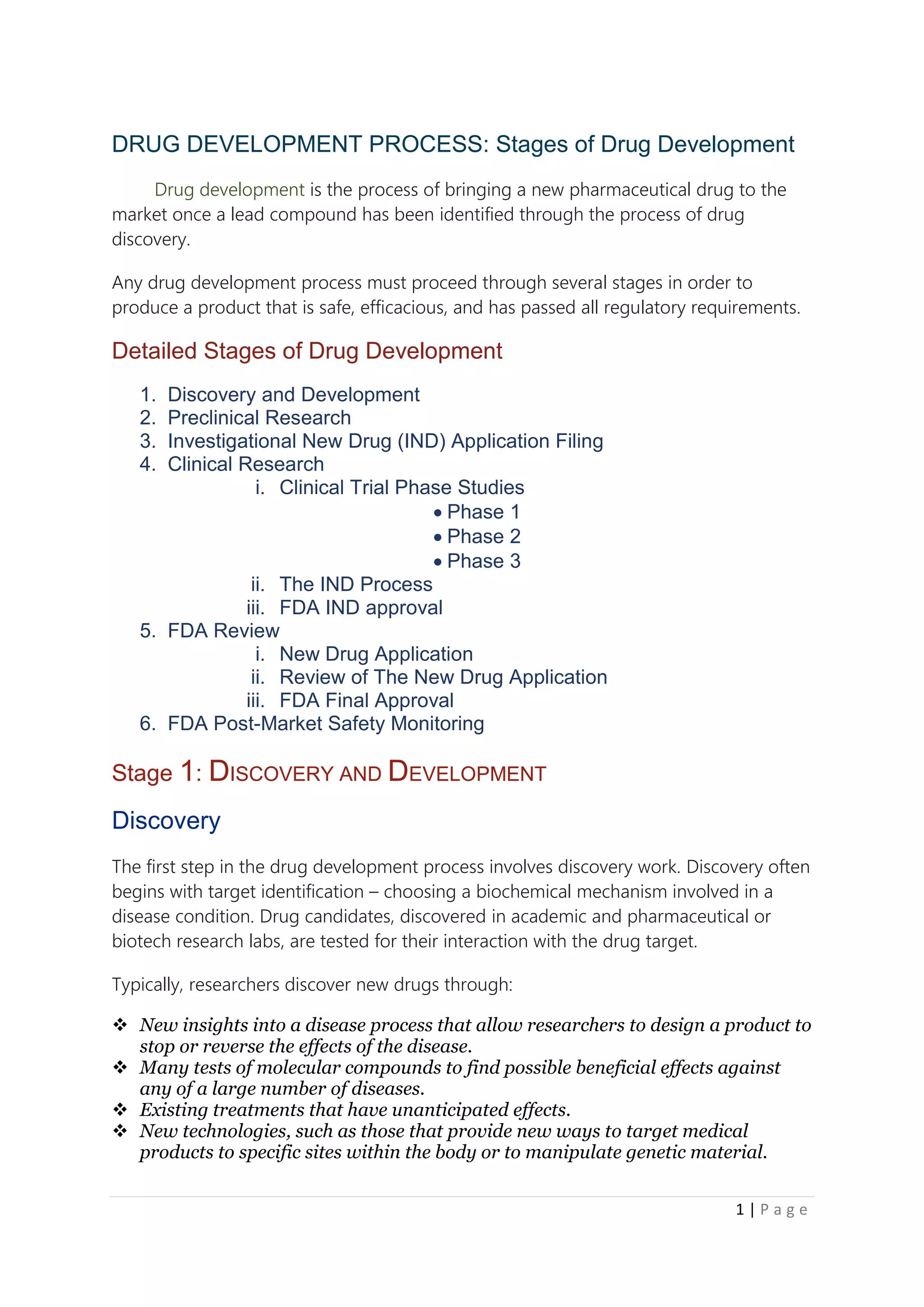 Drug development process | PDF