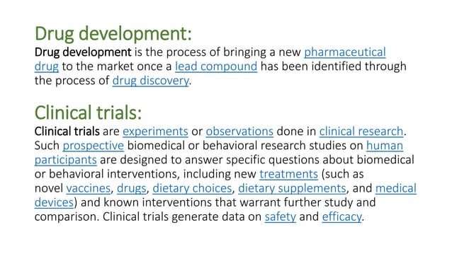 Drug development process and phases of clinical trials | PPT