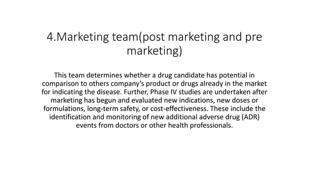 Drug development team | PPTX | Pharmaceutical Industry | Industries