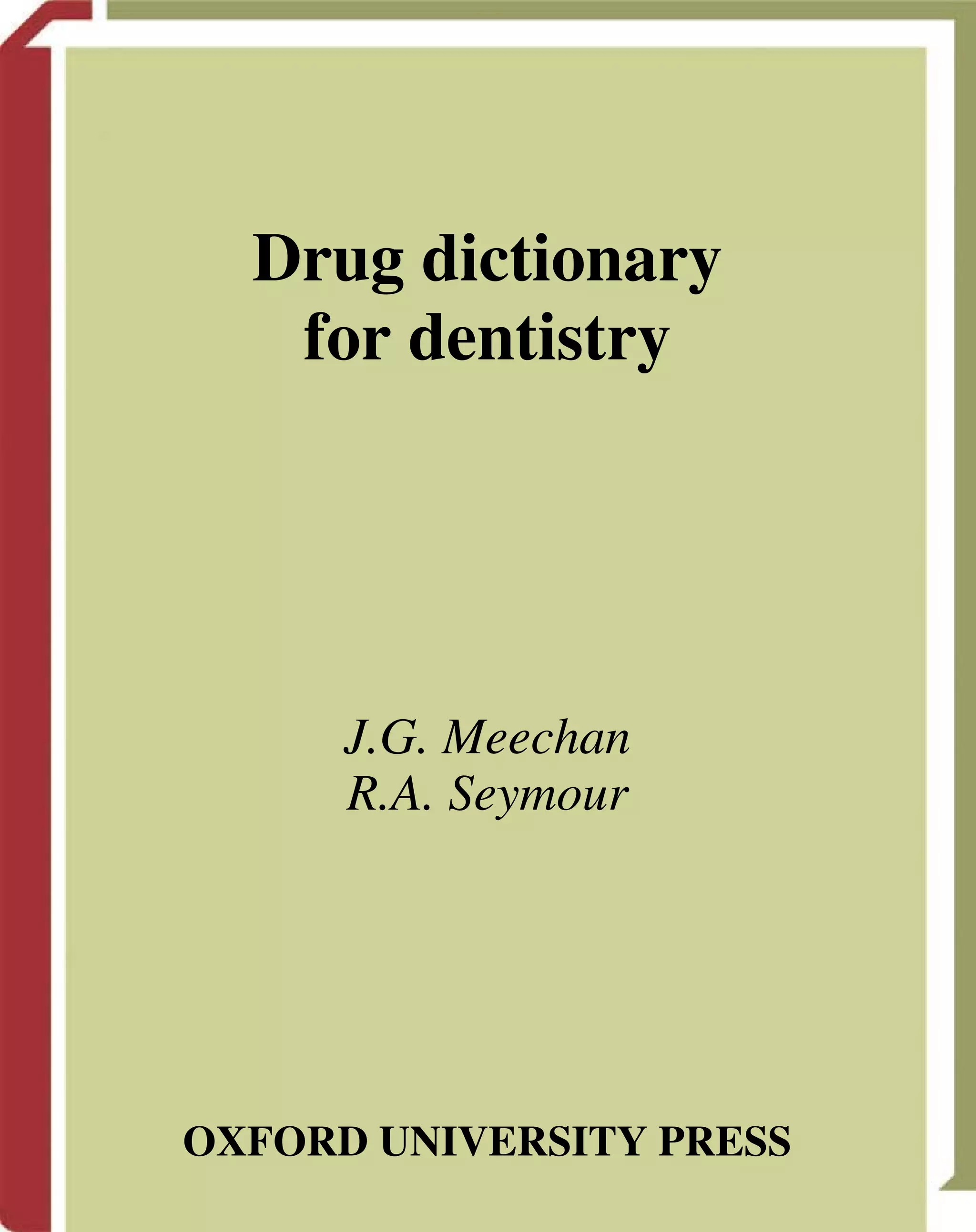 Drug dictionary for dentistry | ZIP | Dental Health | Diseases and ...
