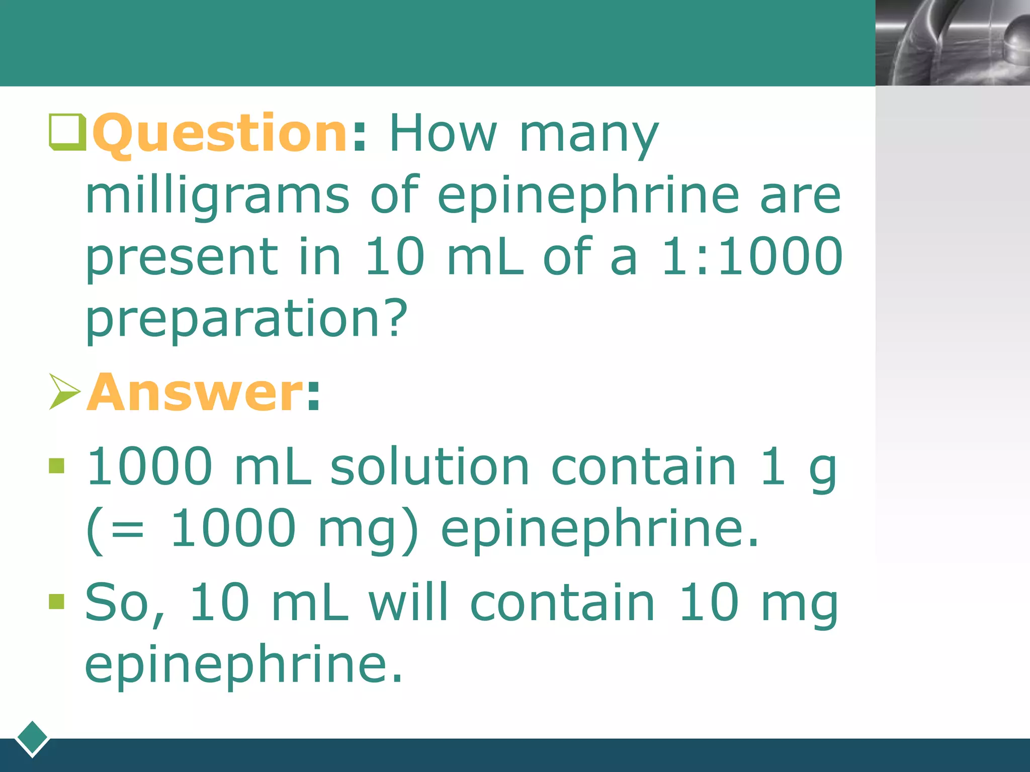 Drug dilutions & concentrations | PPTX