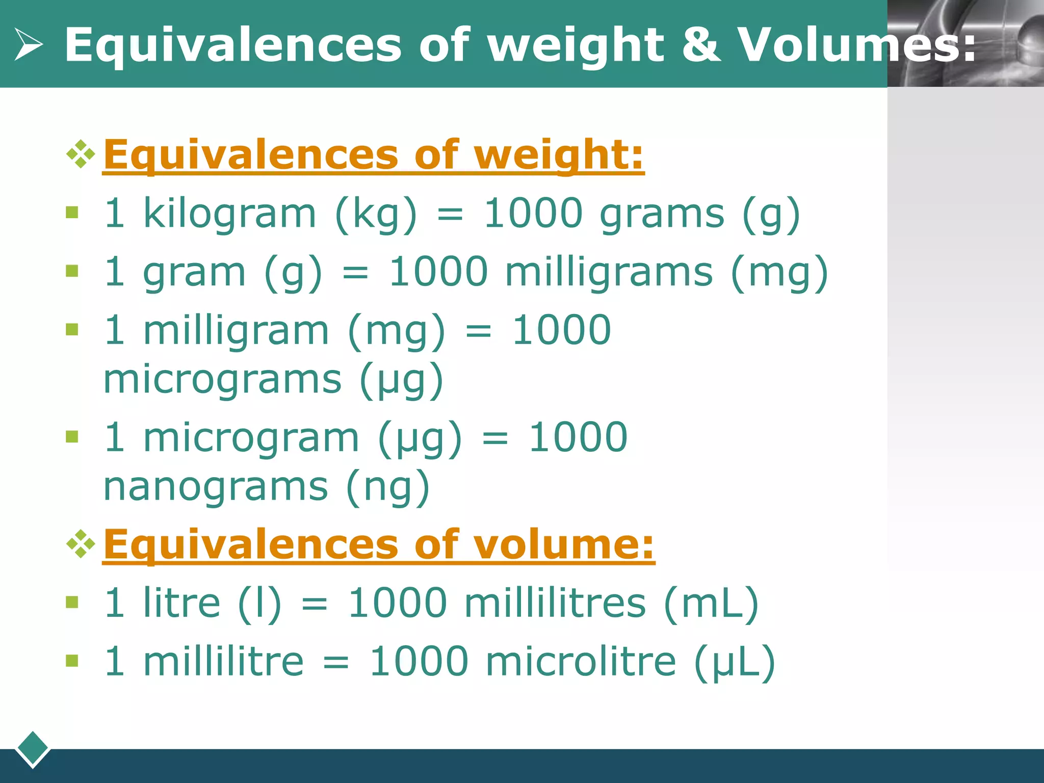 Drug dilutions & concentrations | PPTX