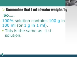 Drug dilutions & concentrations | PPTX