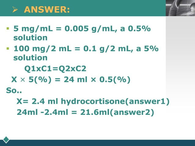 Drug dilutions & concentrations | PPTX