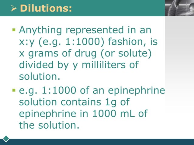 Drug dilutions & concentrations | PPTX