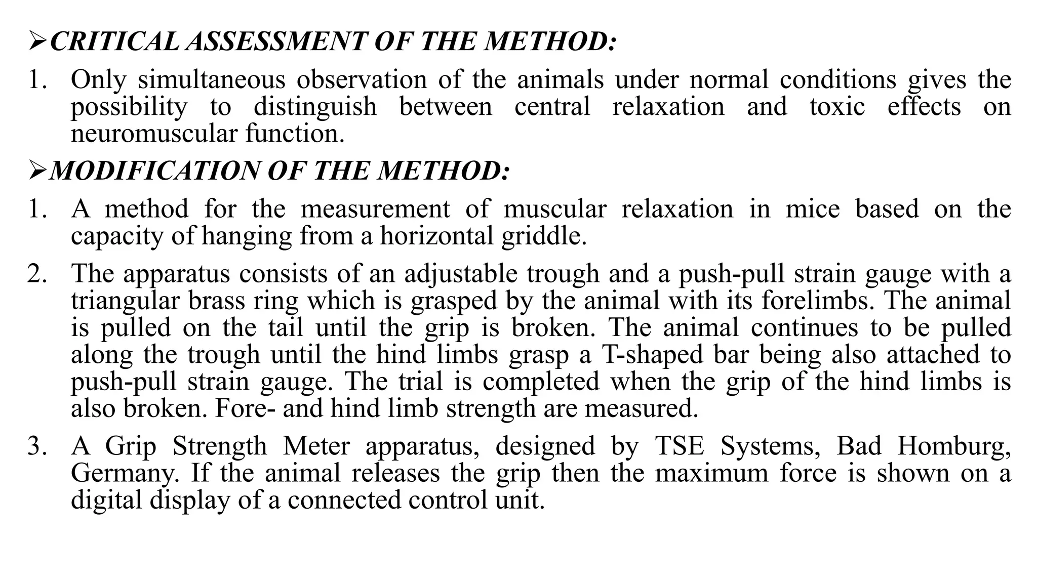 Screening of centrally acting muscle relaxant agents | PPTX