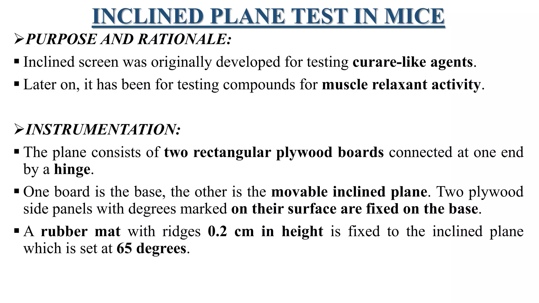Screening of centrally acting muscle relaxant agents | PPTX