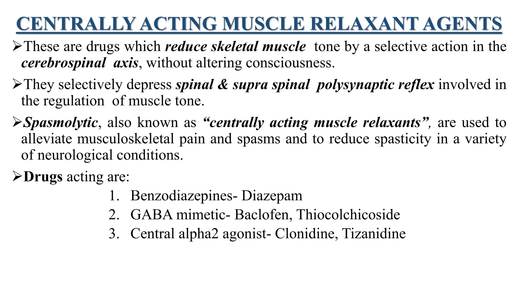 Screening of centrally acting muscle relaxant agents | PPTX