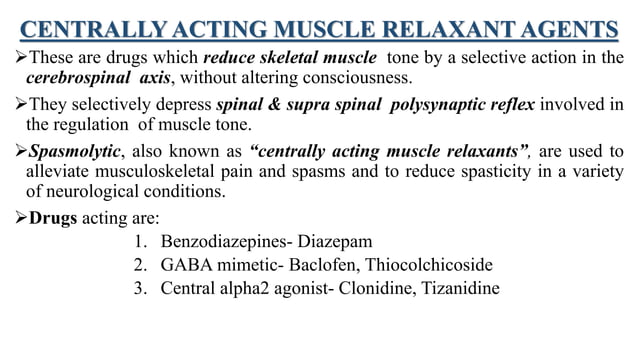 Screening of centrally acting muscle relaxant agents | PPTX | Physical ...