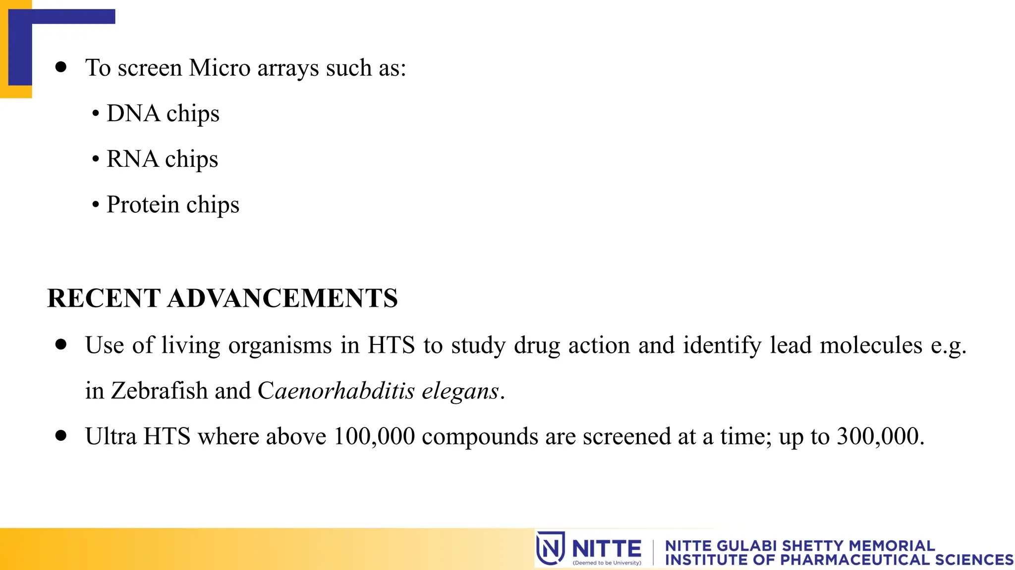Drug discovery - hit throughput screening, concept of rational drug ...