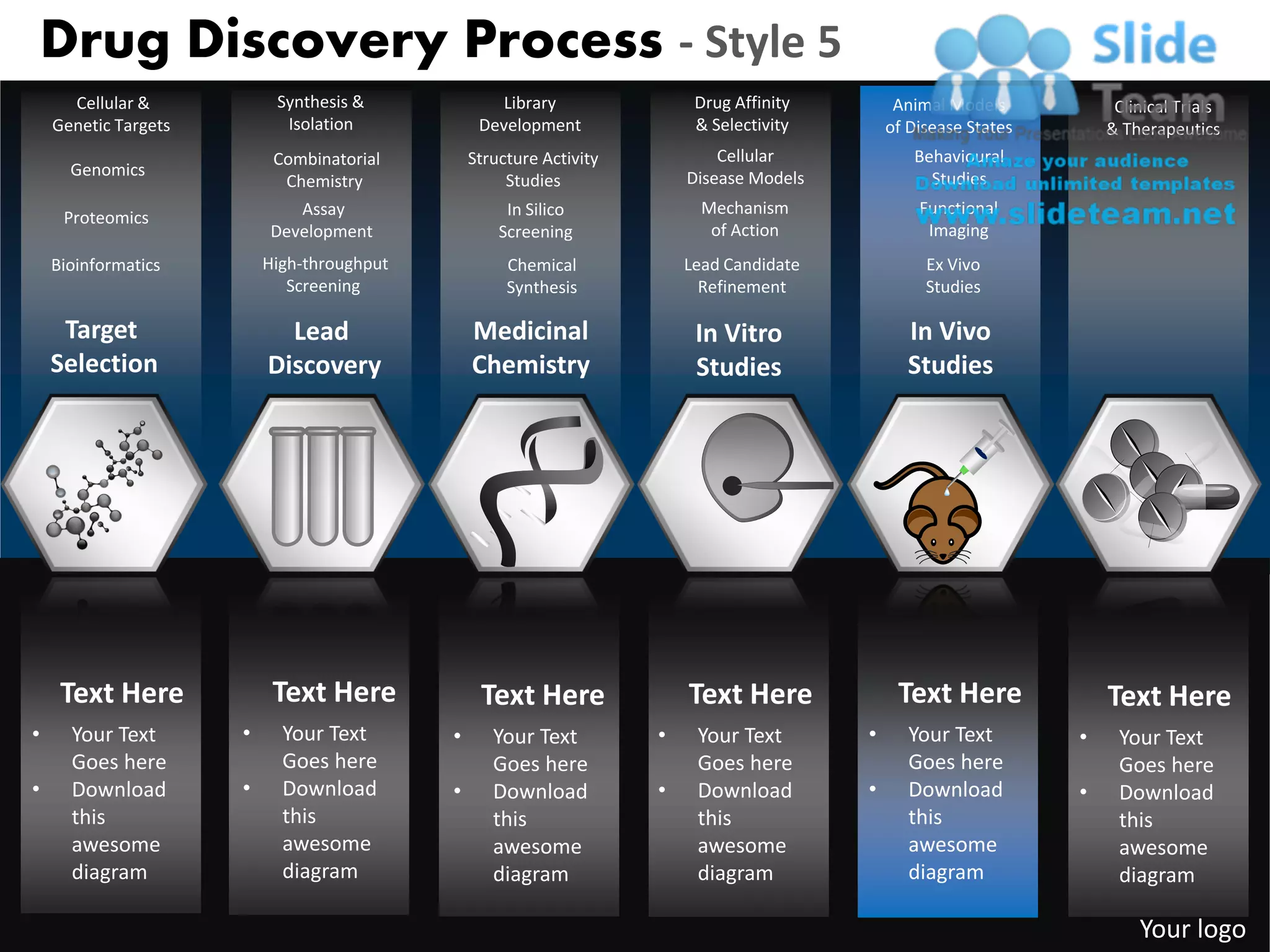 Drug discovery process style 5 powerpoint presentation slides db ppt ...