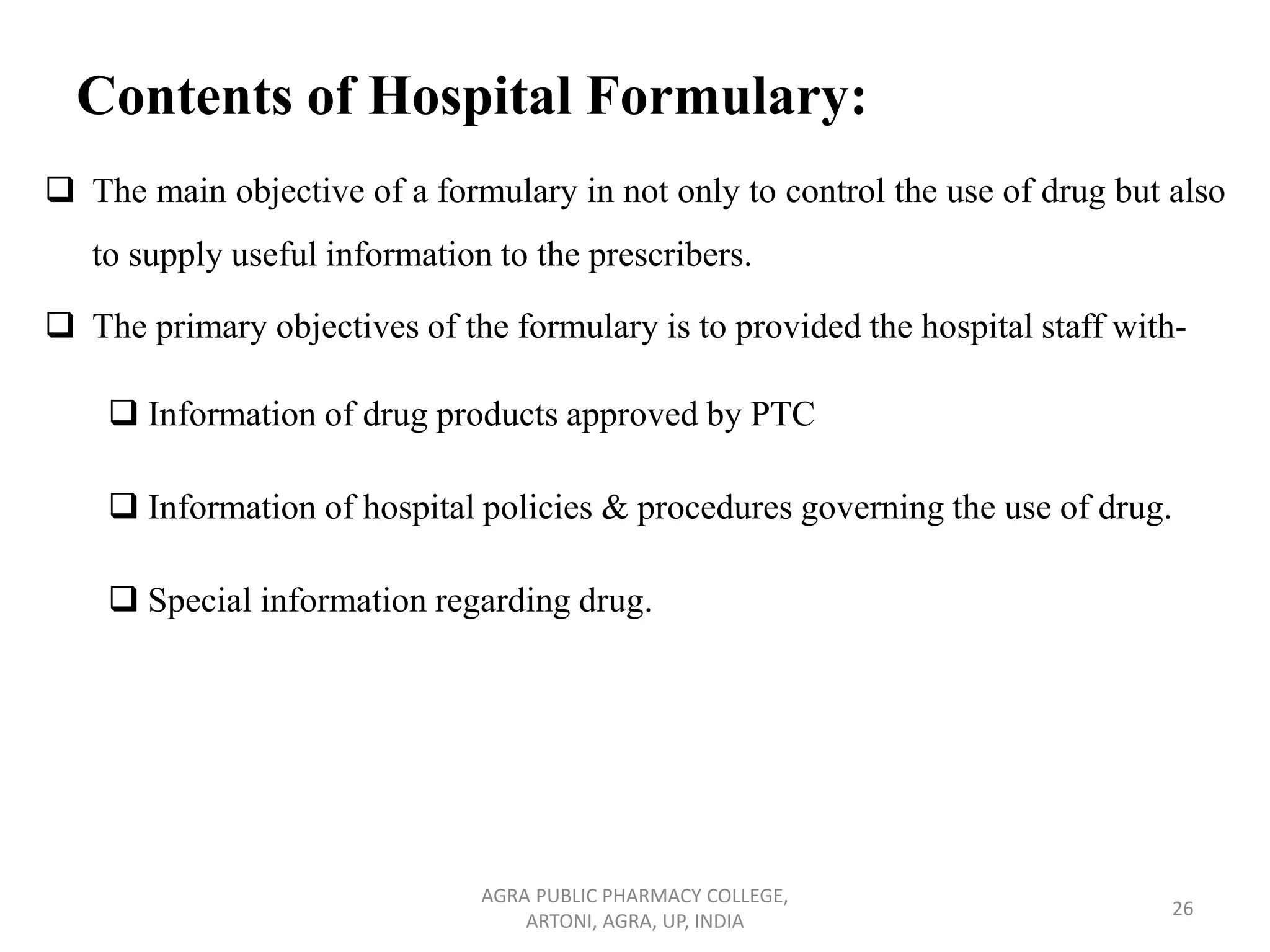 Drug Distribution system & Hospital formulary | PDF