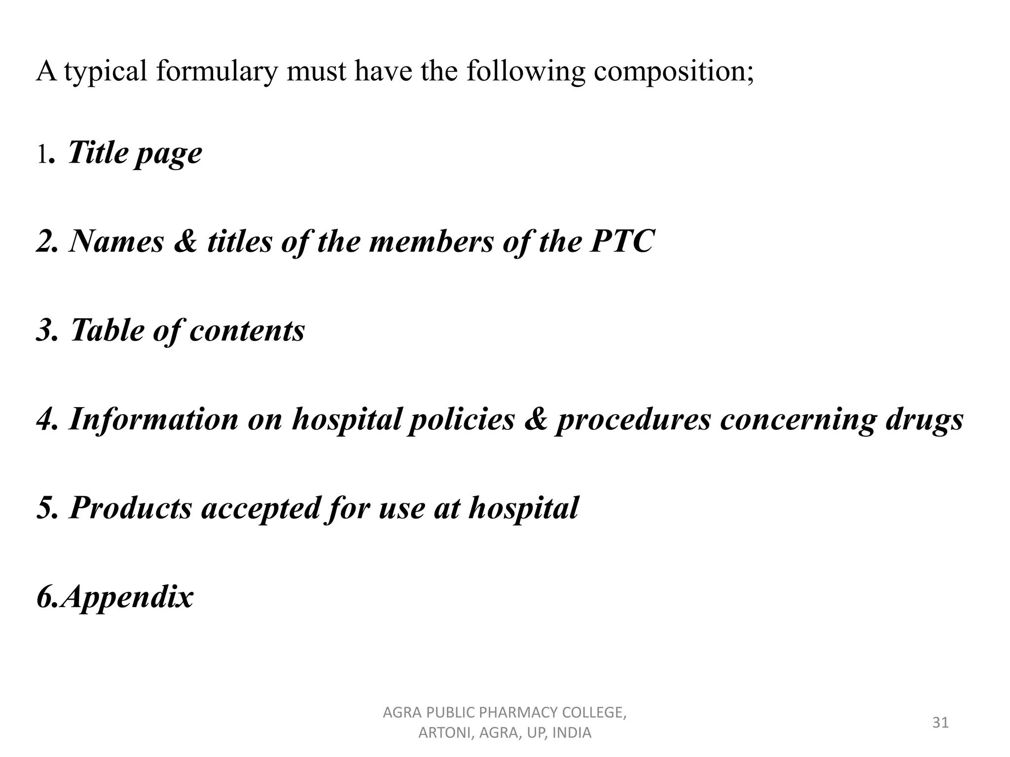 Drug Distribution system & Hospital formulary | PDF