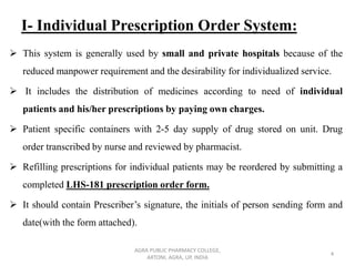 Drug Distribution system & Hospital formulary | PDF