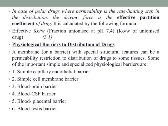 DRUG DISTRIBUTION BIOPHARMACEUTICS AND PHARMACOKINETICS | PPTX ...