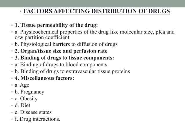 DRUG DISTRIBUTION BIOPHARMACEUTICS AND PHARMACOKINETICS | PPTX ...