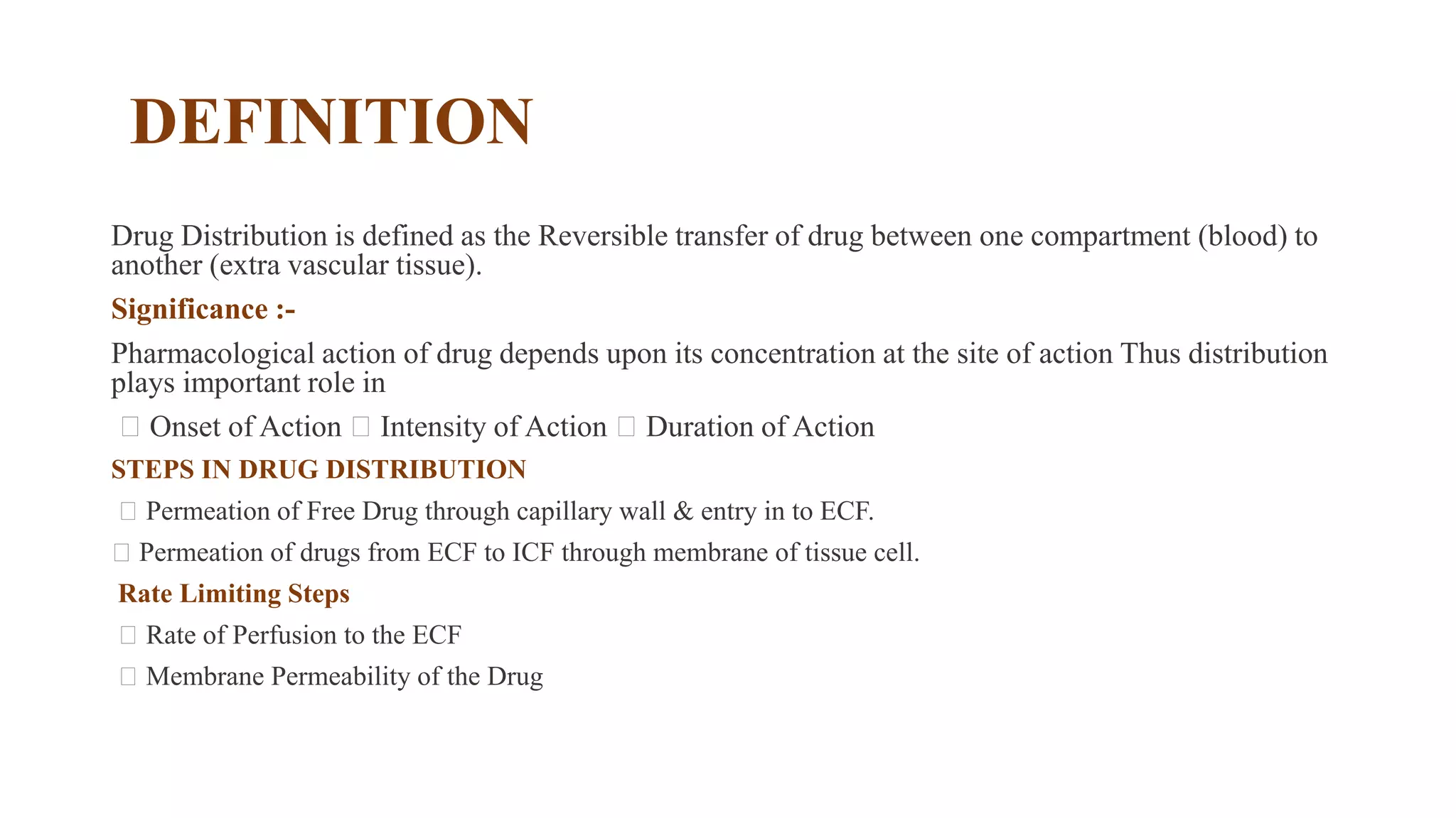 Drug distribution and factors affecting drug distribution | PPTX