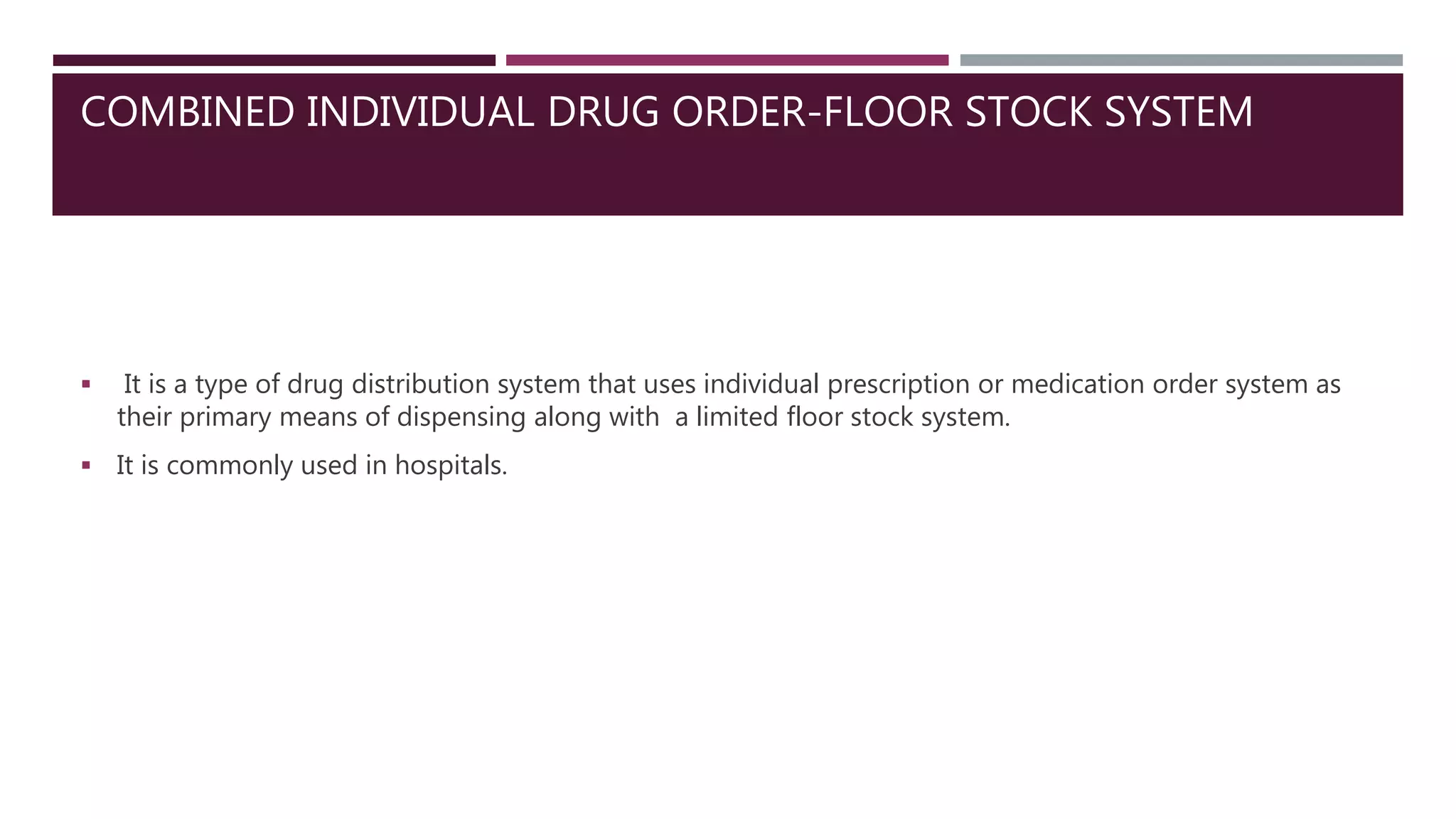 Drug distribution in Hospital Pharmacy | PPTX