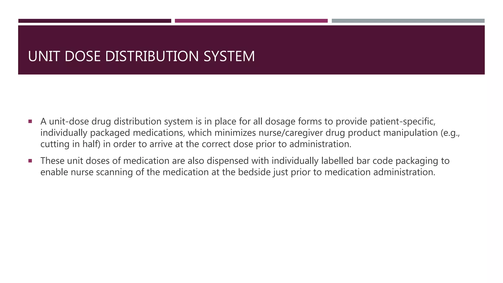 Drug distribution in Hospital Pharmacy | PPTX