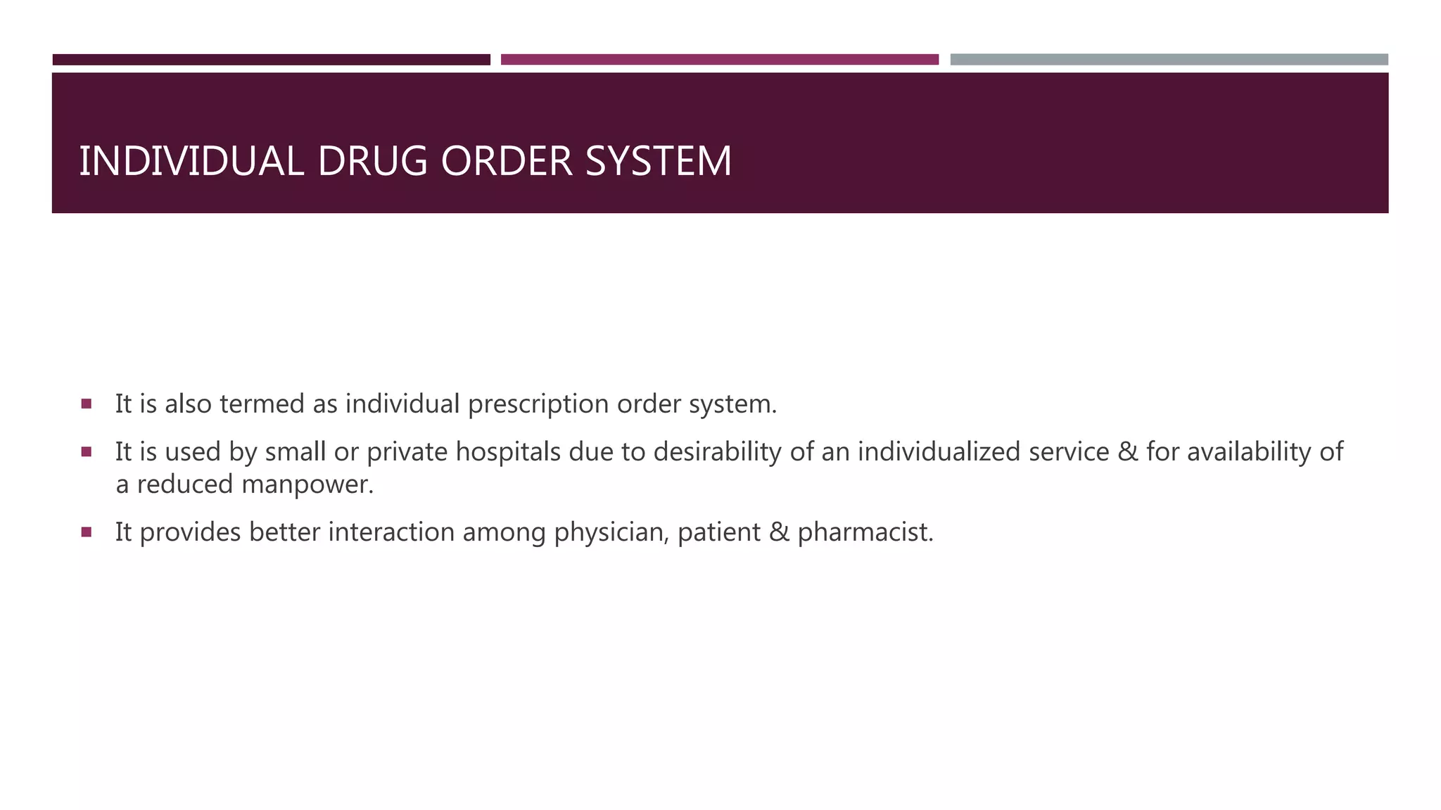 Drug distribution in Hospital Pharmacy | PPTX