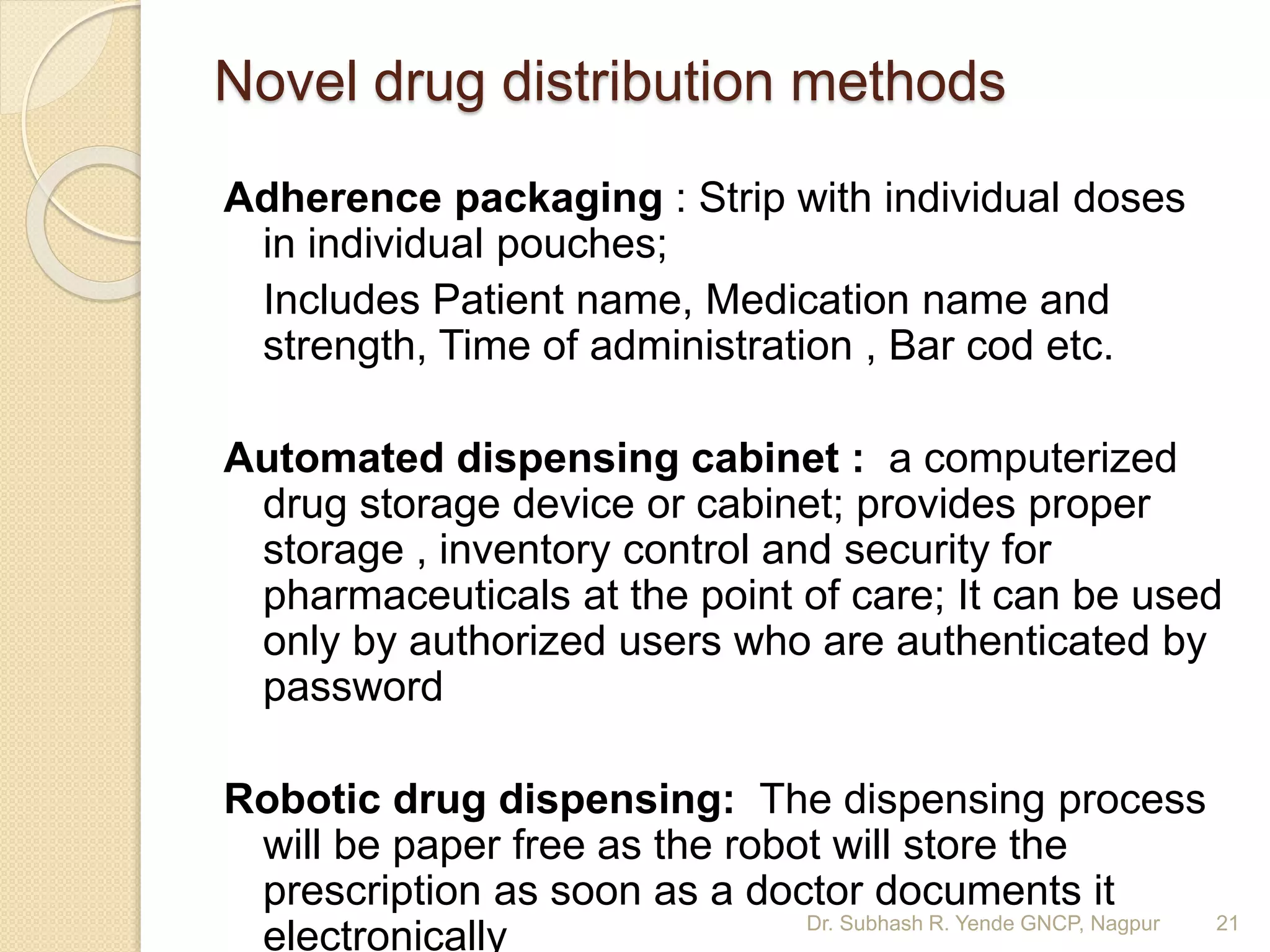 Drug distribution system in Hospital | PPTX | Pharmaceutical Industry ...