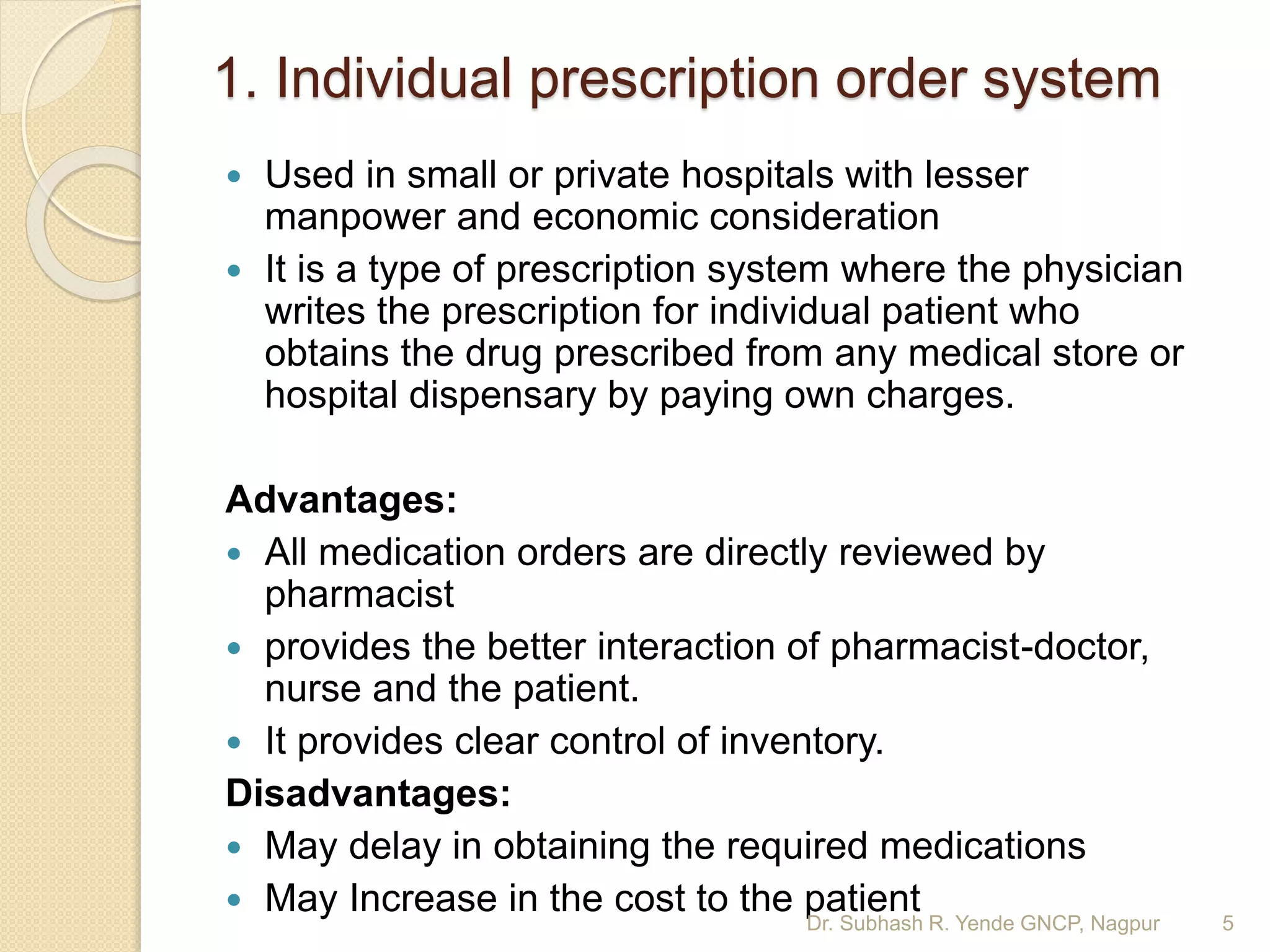 Drug distribution system in Hospital | PPTX