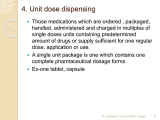 Drug distribution system in Hospital | PPTX