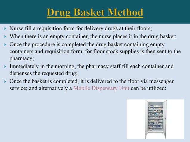 Drug distribution system in Hospital Pharmacy | PPTX | Pharmaceutical ...