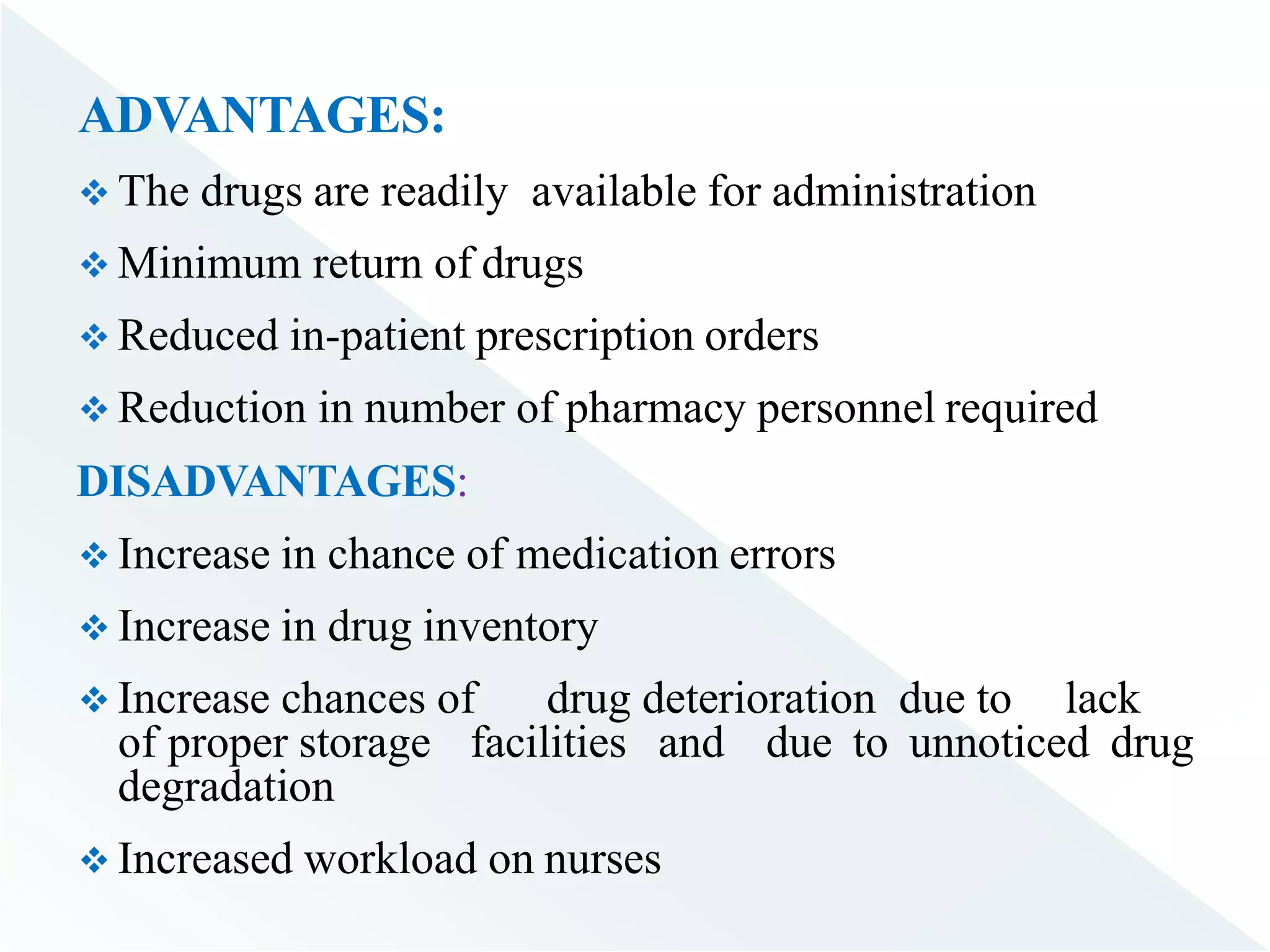 Drug distribution system in hospital | PPTX
