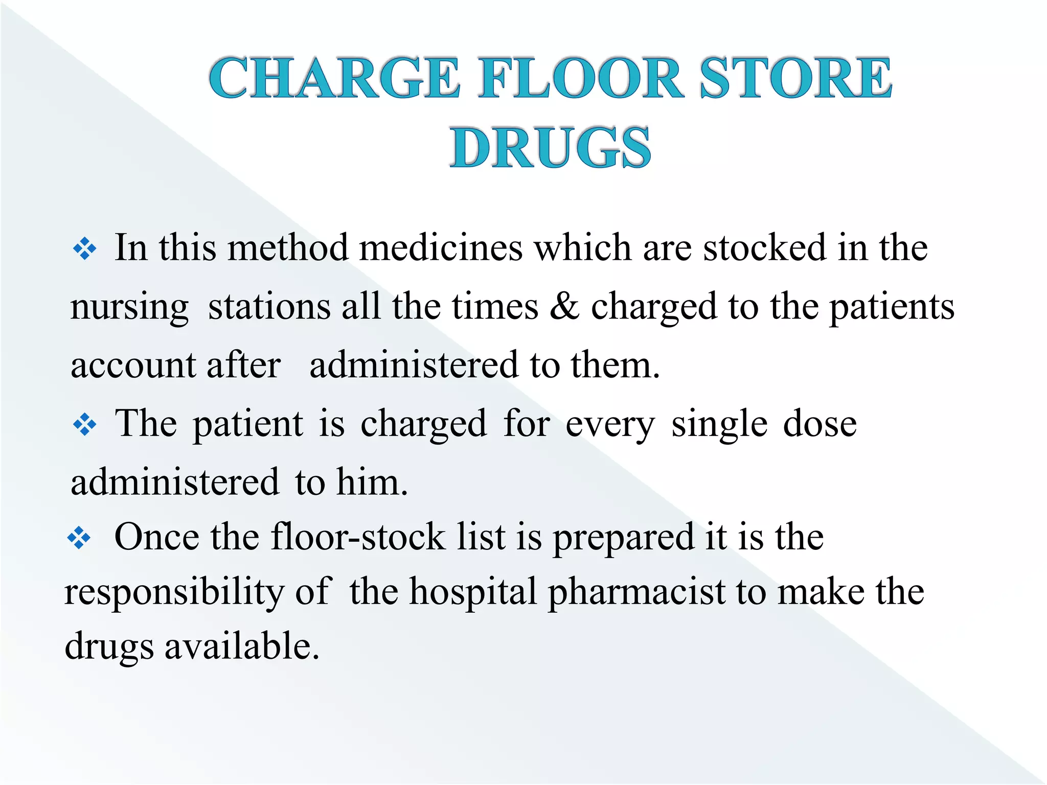 Drug distribution system in hospital | PPTX