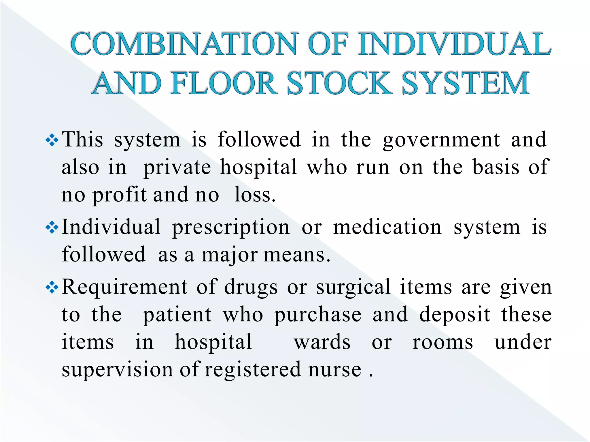 Drug distribution system in hospital | PPTX